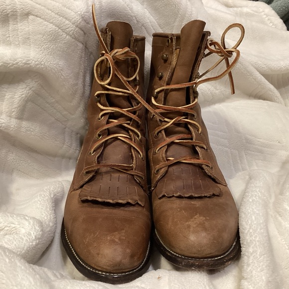 Justin Boots | Shoes | Justin Brown Leather Lace Up Western Boots ...